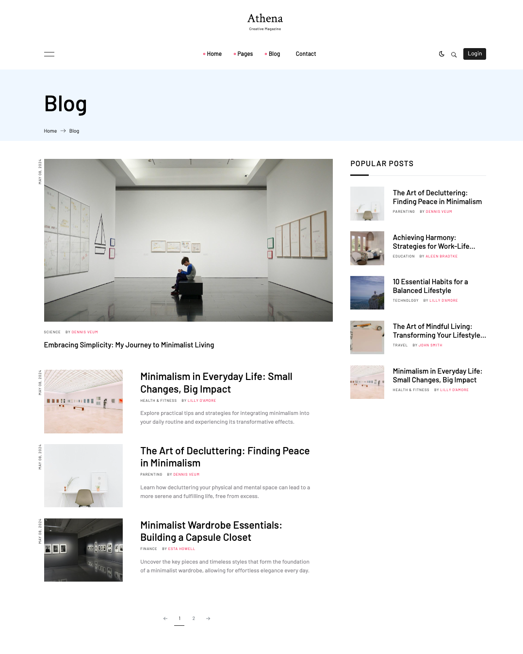 Athena - Laravel Minimal Blog & Magazine